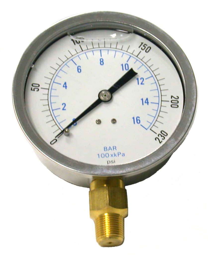Pressure Gauge, 2", Liquid Filled, Lower Mount - Advanced Industrial ...
